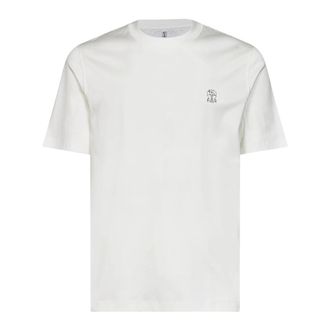 Brunello Cucinelli Jersey-T-Shirt mit Logo - - Tops - Herren - Wei&szlig; - 2XL