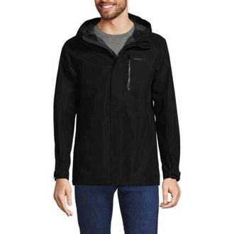Lands End Verstaubare wasserdichte Regenjacke, Herren, Größe:44-46 regular, Schwarz, Polyester, by Lands End