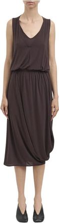 Christophe Lemaire Femme, Robes, Brun, Taille: 36 FR Double Layer Drape Dress