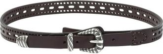 Etro Etro G&uuml;rtel - Leather Belt With Perforated Details - Gr. 80 - in Schwarz - f&uuml;r Damen