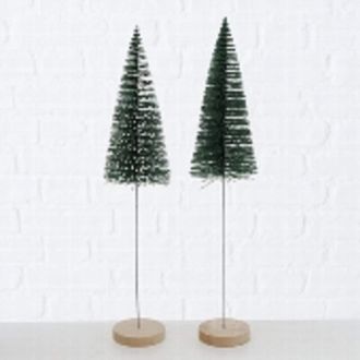 Boltze Deko Baum B&auml;umchen Dekoaufsteller H 40 cm gr&uuml;n Kunststoff 2er Set