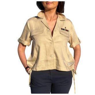 Aeronautica Damen, Blusen & Hemden, Beige, LGr&ouml;&szlig;e