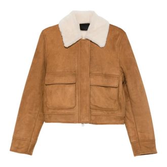 Dondup Shearling Montone Zip - Femme - Vestes - Brun - Taille: 40 FR