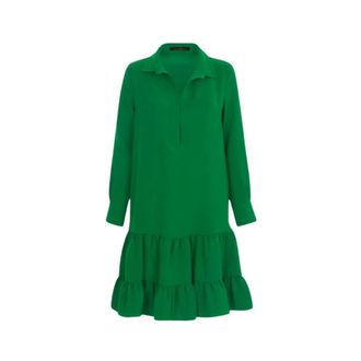 Carolina Herrera Ausgestelltes Cr&ecirc;pe-Kleid mit R&uuml;schen - - Dresses - Damen - Gr&uuml;n - S