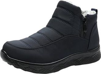 Generic Dritnow Bottes de neige pour femme - Antidérapantes - Imperméables - Chaudes - Confortables - Chaudes - Chaussures dhiver pour femmes matures, bleu, 4