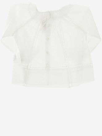 BONPOINT Girls Blouse Cotton White Blouses And Shirts