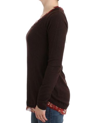 Roberto Cavalli Womens Brown Crewneck Sweater Viscose Clothing