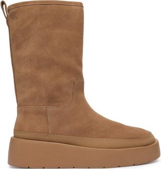 Calvin Klein Schneeschuhe Flatform Mid Boot Suede Wl HW0HW03181 Beige