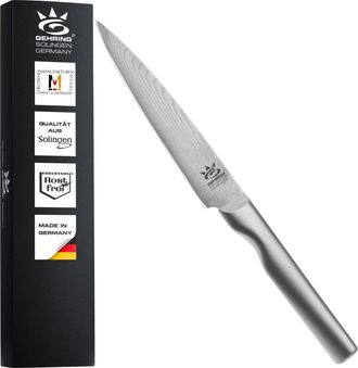 Gehring Solingen Damast Vital Sashimimesser 12 cm I scharfes Profi K&uuml;chenmesser I eisgeh&auml;rter Damaststahl VG10 I ergonomischer Edelstahlgriff I Made in German