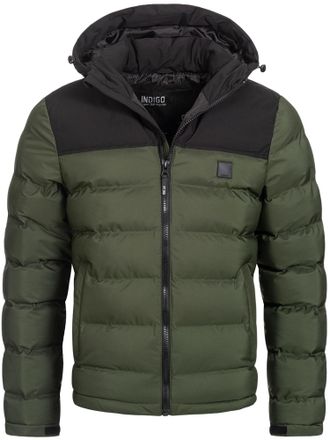 Indicode Herren Eberhardy Steppjacke in Daunenjacken-Optik | Winterjacke Übergangsjacke Forest, M