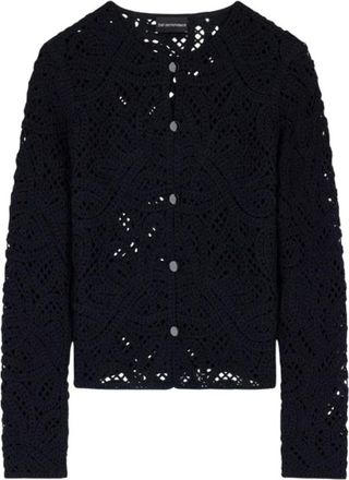 Emporio Armani Femme, Pulls, Noir, Taille: 42 FR Knit Cardigan