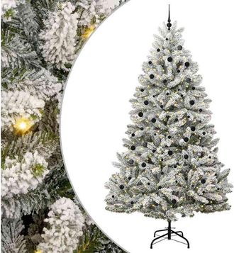 vidaXL K&uuml;nstlicher Weihnachtsbaum Gr&uuml;n und Wei&szlig; 300 cm PVC und Metall vidaXL