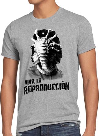 style3 Viva Facehugger T-Shirt Herren Revolution Revolution Liberta Xenomorph, Gr&ouml;&szlig;e:XXL, Farbe:Grau meliert
