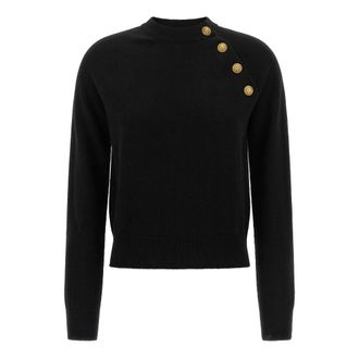 Balmain Femme, Pulls, Noir, Taille: 36 FR Leone Catena Button Sweater