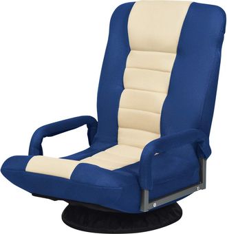 Giantex Bodenstuhl 360&deg; drehbar, Bodensessel gepolstert klappbar, Bodensofa mit 6-stufig Verstellbarer R&uuml;ckenlehne, Game Sessel Faules Sofa Meditationsstuhl b