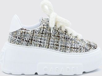 Casadei Baskets plateforme en tweed &agrave; motif abstrait avec logo en relief