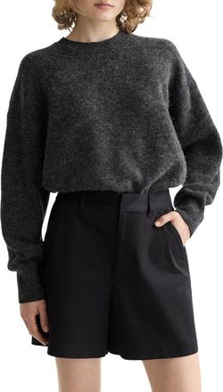 Scotch & Soda Damen Core Fuzzy Crew Neck Pullover Sweater, Charcoal Melange 030, XL