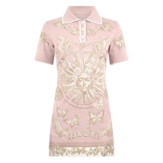 Philipp Plein Polo Mini Kleid Butterfly Tattoo - - Dresses - Damen - Rosa - M