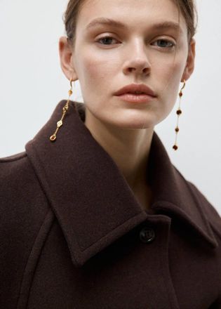 Mango Boucles doreilles fil sph&egrave;res or - Femme - Taille unique - MANGO