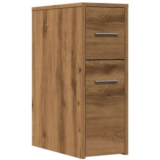 vidaXL Armoire de salle de bain étroite avec roulettes chêne artisanal vidaXL