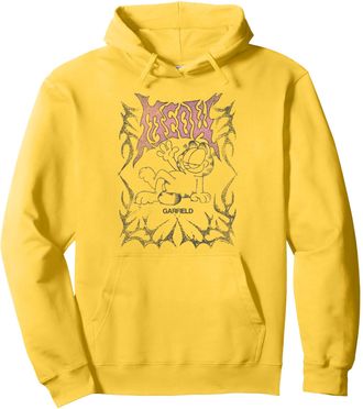 Garfield Metail Meow Cybersigil Frame Y2K Cat Cartoon Pullover Hoodie
