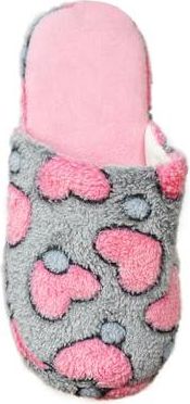 Generic QJDFLL Chaussons Femme Mules Pantoufles dhiver pour intérieur et extérieur avec Impression Lo Ve, antidérapantes, en Coton, à Semelle épaisse et Douce