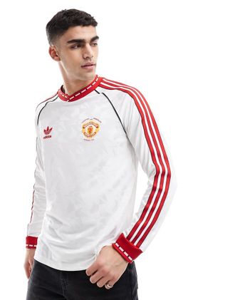 adidas adidas Football - Manchester United Anniversary 91 - Top manches longues - Blanc/rouge