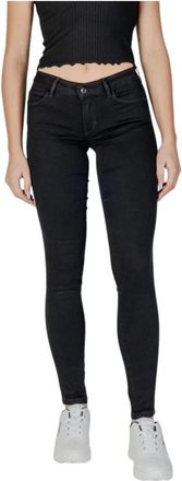 Guess Femme, Jeans, Noir, Taille: W30 L32 Jean uni taille haute avec fermeture &eacute;clair et bouton