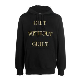 Moschino Embroidered Slogan Hoodie - - Sweatshirts & Hoodies - Herren - Schwarzk - L
