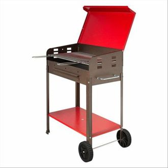 Mille Holzkohlegrill Vanessa mit Deckel und R&auml;dern, verstellbarer Grillrost Made in Italy -60 cm