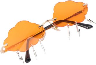 Valiclud Wolke Randlose Vintage Lustige Unregelm&auml;&szlig;ige Disco Brille Blitz Quaste f&uuml;r Frauen M&auml;nner Get&ouml;nte Brille Orange