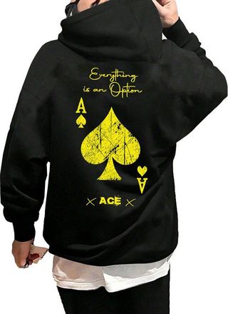 rmk Kapuzenpullover Hoodie Herren Pullover Kapuzen Karte Pik Peak Poker Ass
