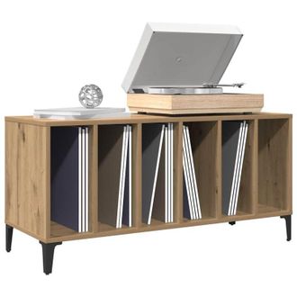 vidaXL Armoire &agrave; disques ch&ecirc;ne artisanal 100x38x48cm bois ding&eacute;nierie - Vidaxl