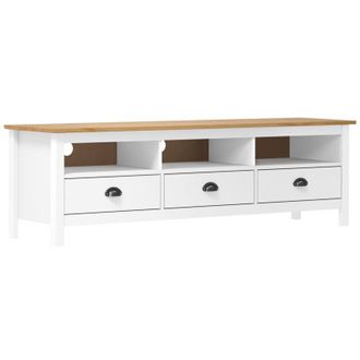 vidaXL Vidaxl - Meuble tv Hill Range Blanc 158x40x47 cm Bois de pin solide