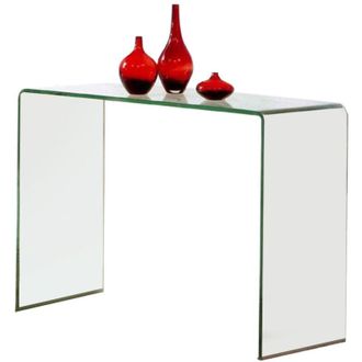 Dmora Konsole Cavedine: Regale, F&auml;cher, 100x33x75 cm Transparent