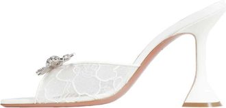 Amina Muaddi Femme, Chaussures, Blanc, Taille: 36 EU Rosie Lace Slipper 95