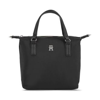 Tommy Hilfiger Handtasche Tommy Hilfiger Poppy Th Small Tote AW0AW15640 Schwarz