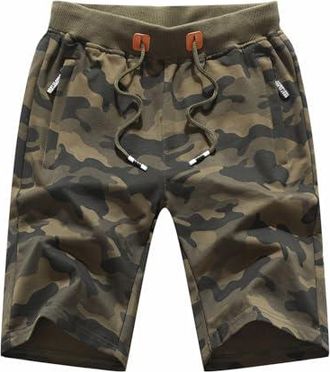Generic Short court pour homme avec poche zipp&eacute;e, ceinture de hanche, short de sport d&eacute;contract&eacute;, Vert arm&eacute;e., XXL
