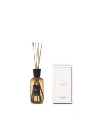 Culti Diffusor Stäbchen Braun Stil 250 ml Milano | Stoff Duft Cassis und Musk - Haltbarkeit 3 Monate - Meterware von 10 bis 20 qm