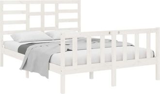vidaXL Massivholzbett Weiß 140x190 cm Vidaxl