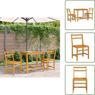 vidaXL The Living Store 3-tlg. Balkonm&ouml;bel-Set Massivholz Akazie - Gartentisch