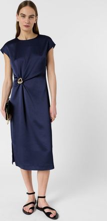Gerard Darel Robe satin&eacute;e drap&eacute;e - RIALYA - Marine