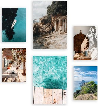 Nacnic 6er-Set Ibiza Spain 2 Poster. In Fotografie. Ästhetische Deko-Drucke für Ihr Wohnzimmer, Schlafzimmer, Zuhause Größen A4 und A3