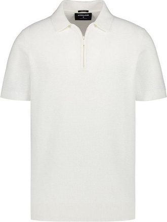 Strellson Herren Zip-Polo wei&szlig;