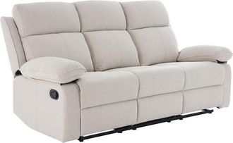 Vente-Unique Canap&eacute; 3 places relax en tissu chin&eacute; beige LANA