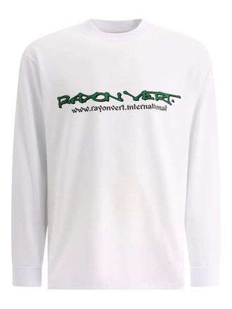 Rayon Vert chemise &agrave; imprim&eacute; dragon &agrave; manches longues - Blanc