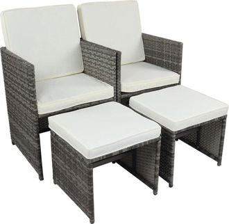 VCM 4-tlg. Gartenstuhl Fußauflage Raloso