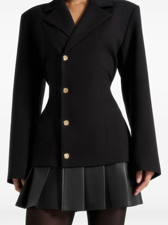Mani&egrave;re De Voir robe blazer courte noire Nicole &agrave; design pliss&eacute;