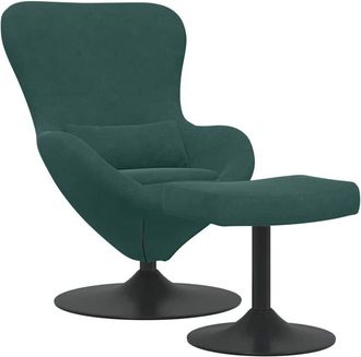 vidaXL Eierstuhl mit Fußhocker Dunkelgrün 63 x 73 x 90 cm Samt vidaXL