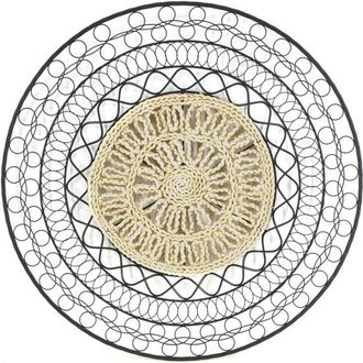 Art for the Home Luxus Metal Art Wanddeko Rotan Mandala Rund 76cm